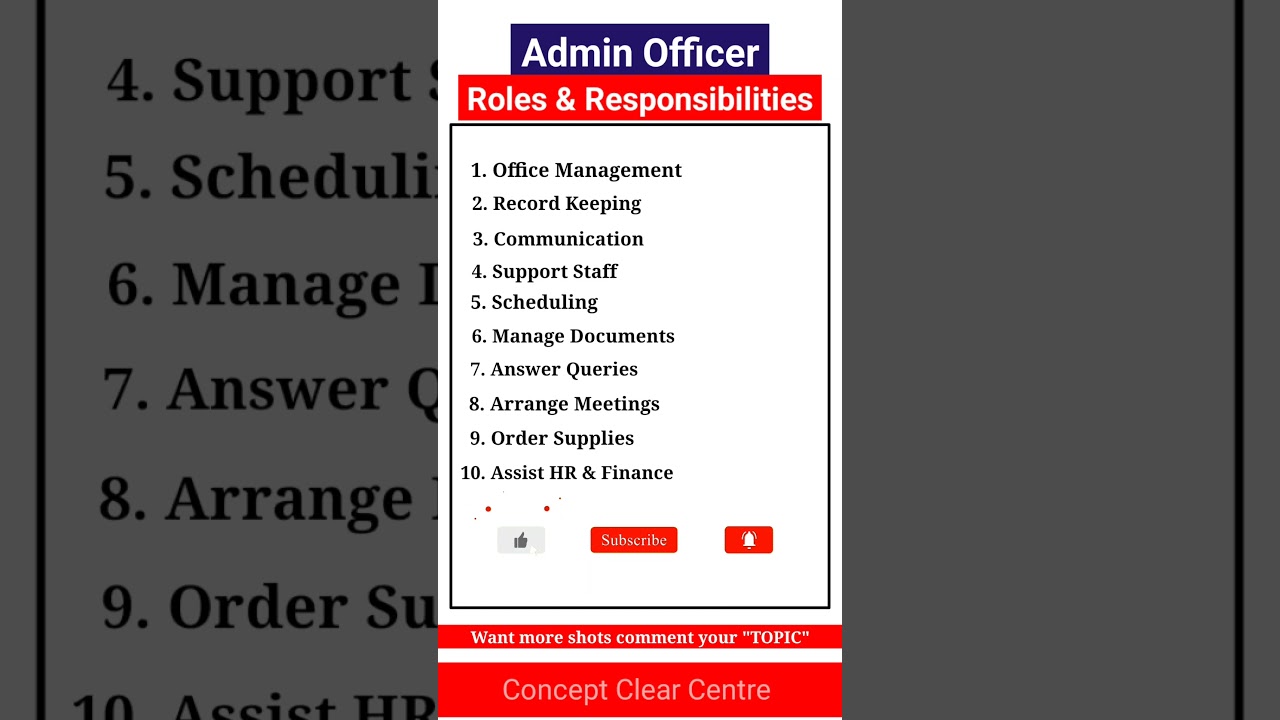Admin Officer Roles and Responsibilities | Admin Officer Job Description