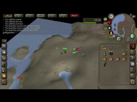 How to use a Dwarf Cannon on Rock Crabs to train Ranged (Super Fast XP)