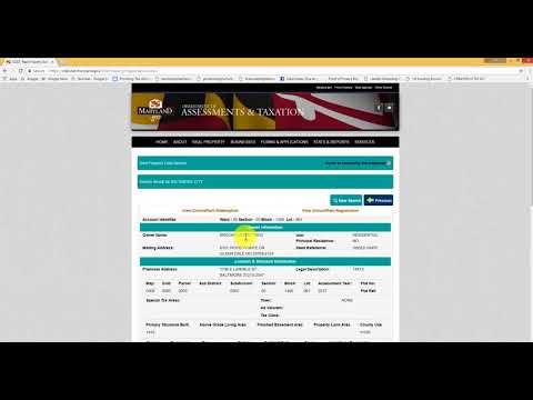 How To look up Owners using SDAT (Website) Baltimore City MD