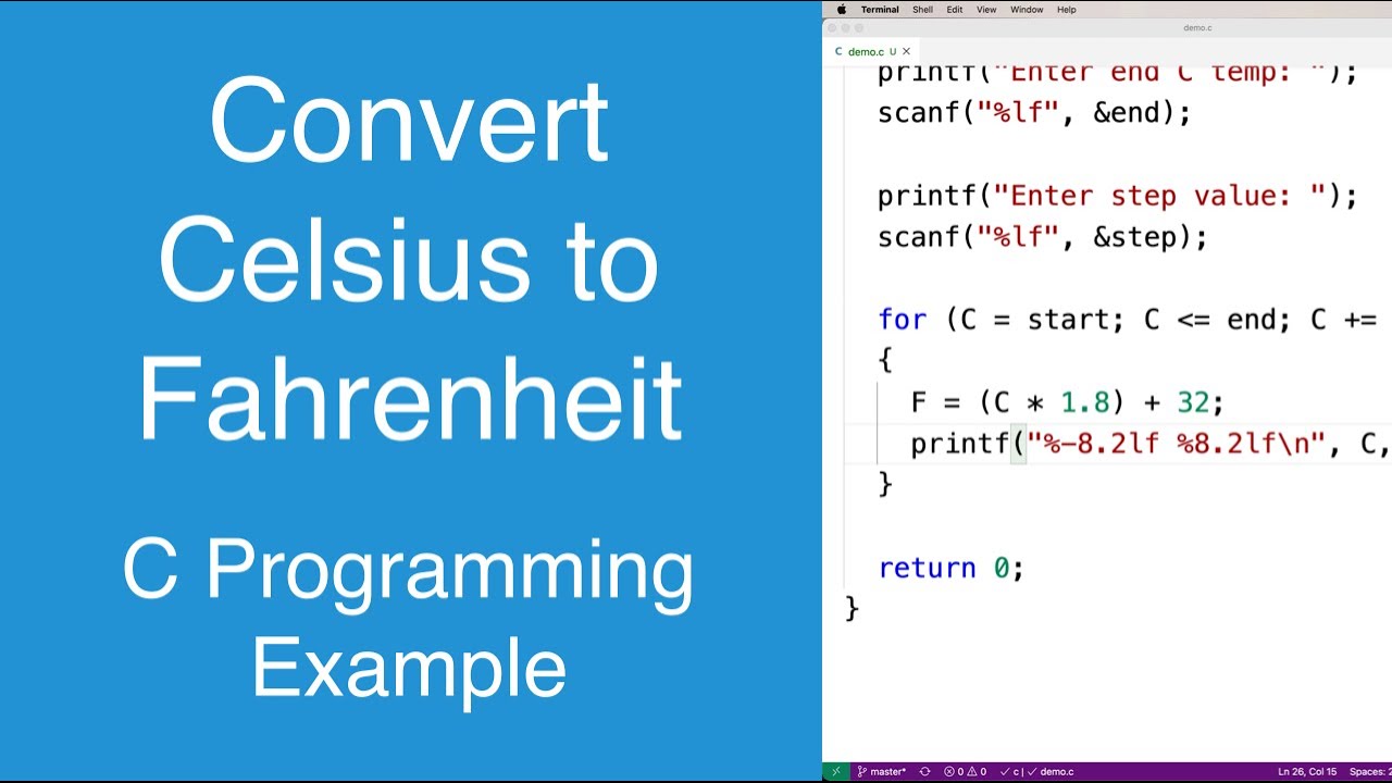 Convert Celsius to Fahrenheit | C Programming Example
