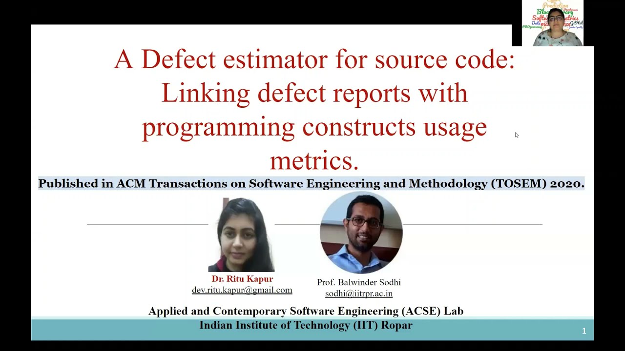 ESEC-FSE 2021 Talk: Defect Estimator for Source Code - Detecting defects and defect characteristics