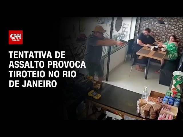 Tentativa de assalto em lanchonete provoca tiroteio no RJ; veja vídeo | CNN Brasil