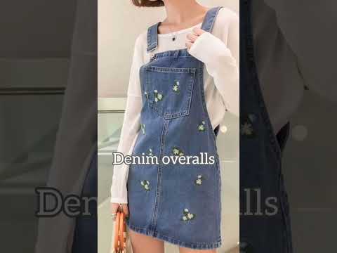 Denim overalls looks wow🌷✨ #shorts #denim #overalls #fashion
