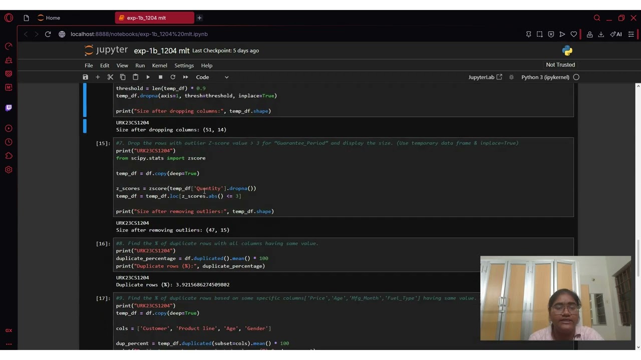 Ex 1 b Data Pre processing