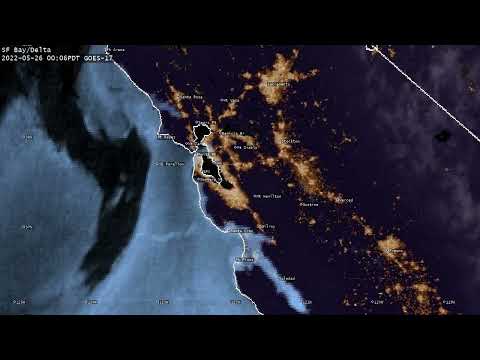 GOES-17 SF Bay Area Marine Layer Time-Lapse 2022-05-25 - 2022-05-26