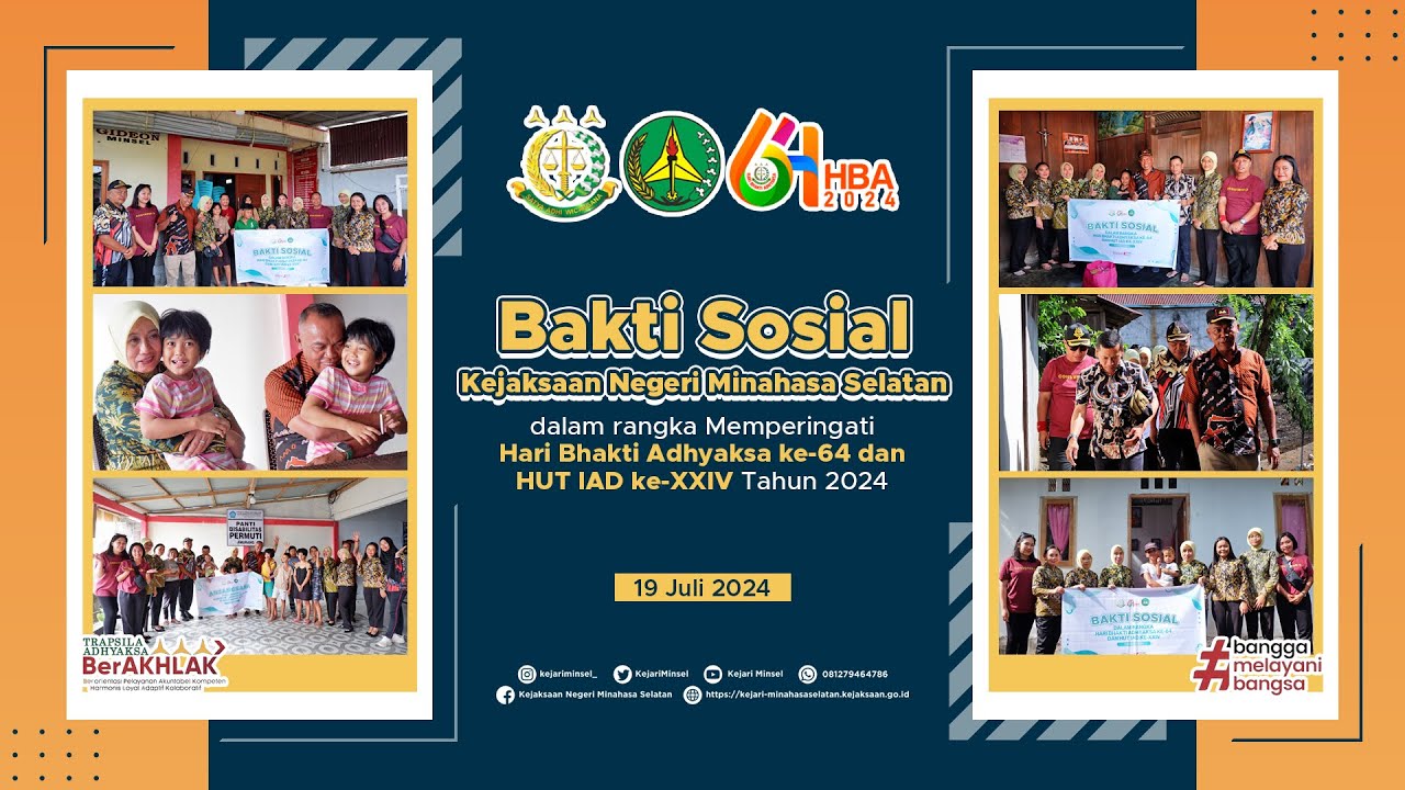 Bakti Sosial dalam rangka Hari Bhakti Adhyaksa ke-64 dan HUT IAD ke-XXIV Tahun 2024