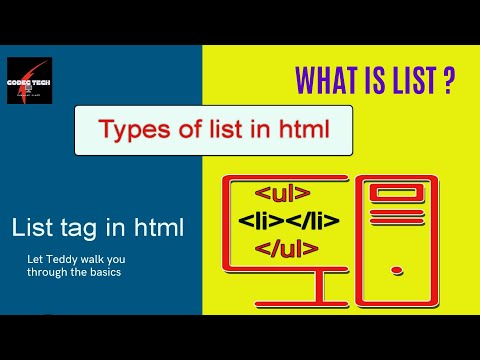 What is List| Type of list in HTML| type of attribute in list |List Tag in HTML| Basic Knowledge