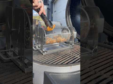 trying out the RotoQ360 n some wings—no electricity no battery needed! #rotisserie #basket #grill