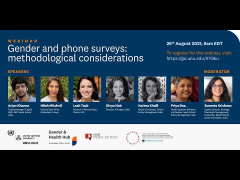 Webinar | Gender and phone surveys: methodological considerations