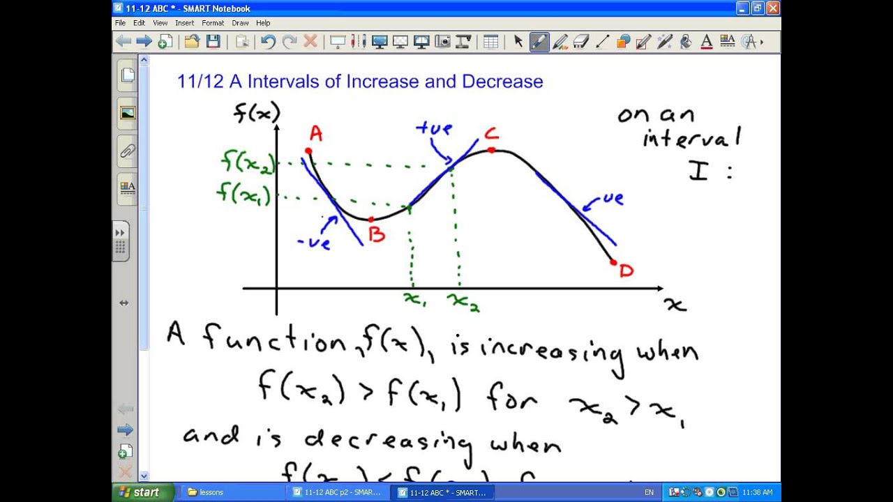11&12 A Intervals of Increase Decrease