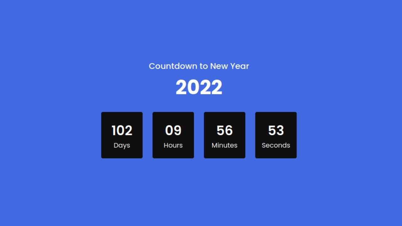 COUNTDOWN NEW YEAR HTML CSS JAVASCRIPT