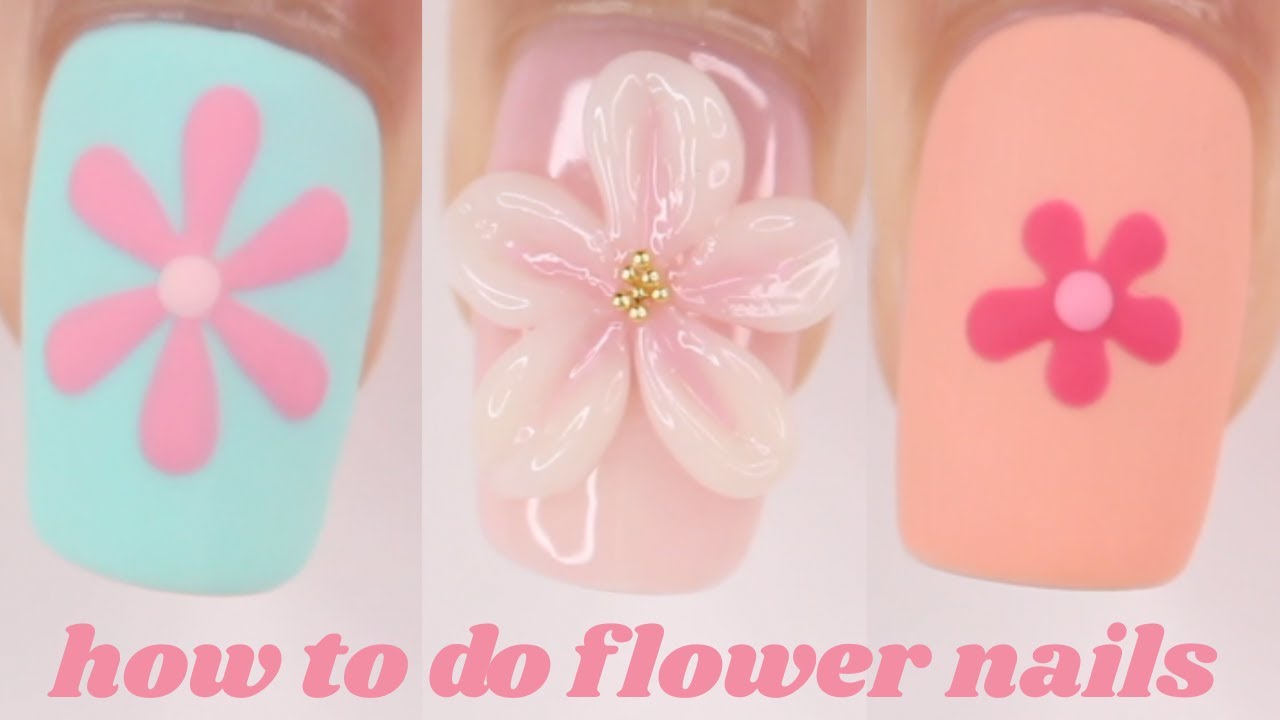 6 WAYS TO DO FLOWER NAIL ART AT HOME, how to nail art tutorial, tips and tricks, beginner friendly
