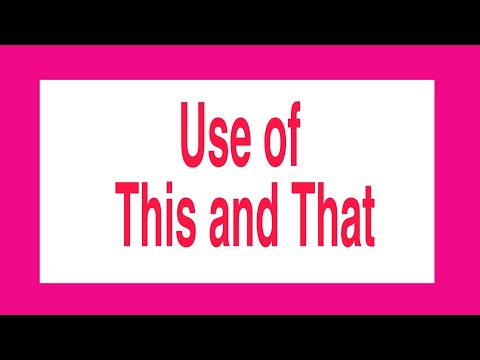 Use of "This/That " in a very easy way, in Hindi & English