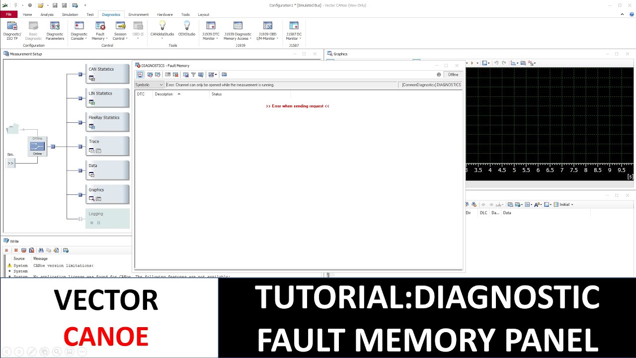 Vector CANoe Diagnostic Fault Memory Panel