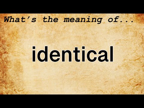 Identical Meaning : Definition of Identical