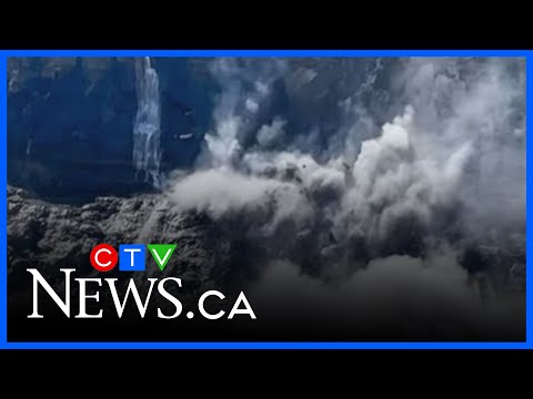 Captured on camera: Rock thunders down a mountainside in Banff National Park
