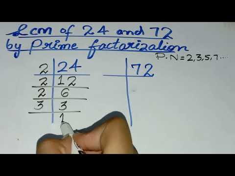 Lcm of 24 and 72 | lcm by prime factorization | 24 72 ka lcm | in Urdu/Hindi |