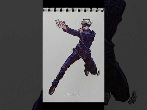 Satoru Gojo, speed drawing #jujutsukaisen #gojo #anime #drawing #art #animeart #animedrawing #shorts