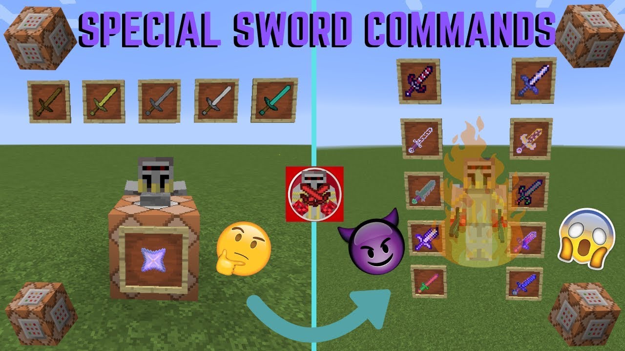 Command Block Tutorial #40: Special Sword Commands in Minecraft (1.14+) With Custom Enchantments