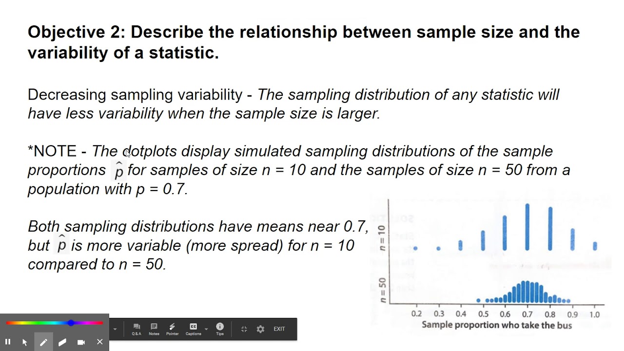 stats 6.2 - sampling distributions: center and variability