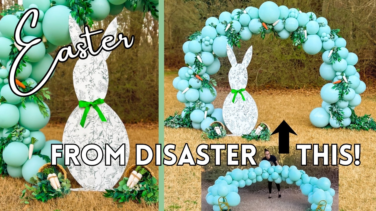 EPIC EASTER PARTY DECOR! 🐰 DIY Balloon Arch & Standee (It Was A Disaster! 🤦🏽‍♀️)