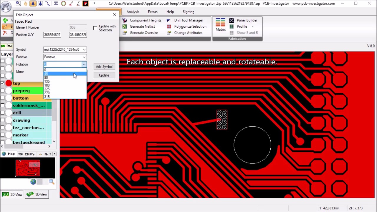 PCB-Investigator - Add/Edit Objects