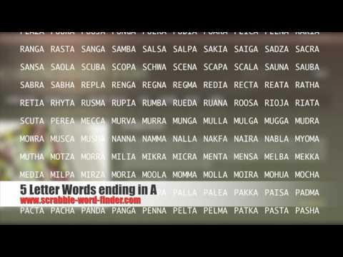 5 letter words ending in A