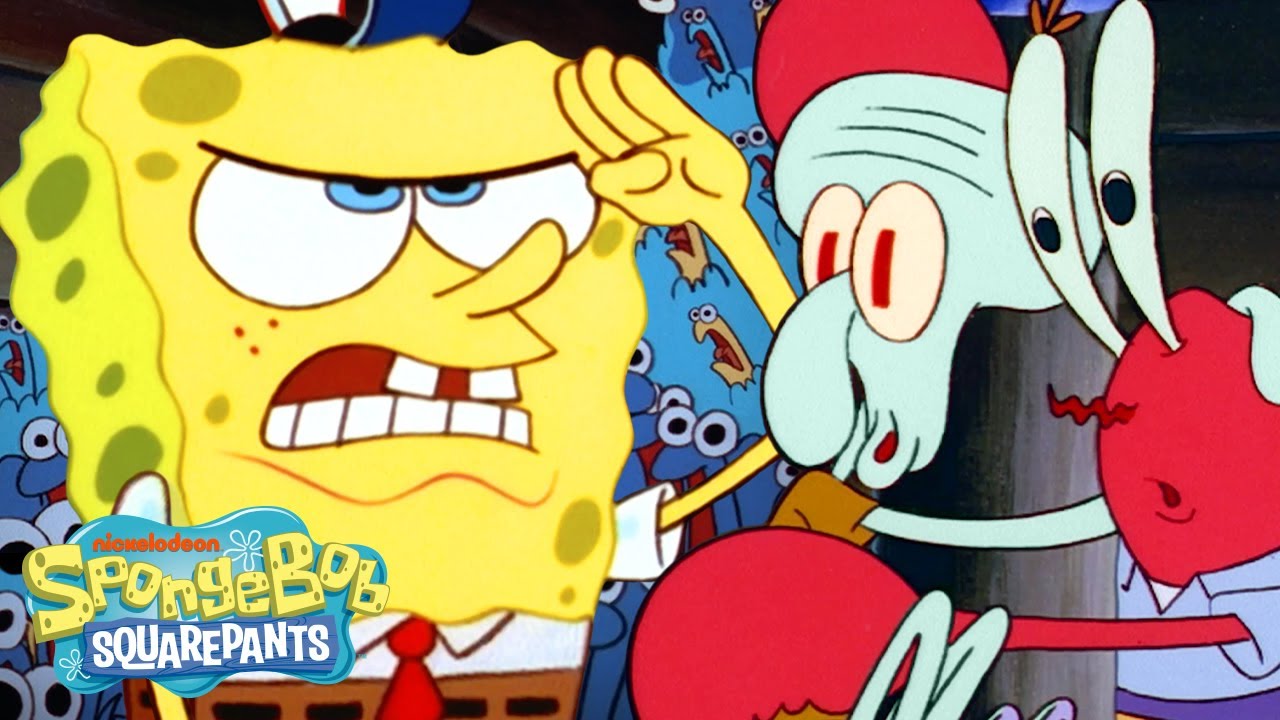 SpongeBob Gets a Job at the Krusty Krab! 🍔 | Full Scene | SpongeBob