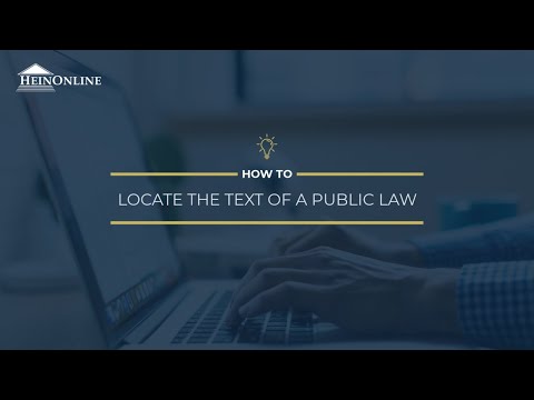 How to Locate the Text of a Public Law