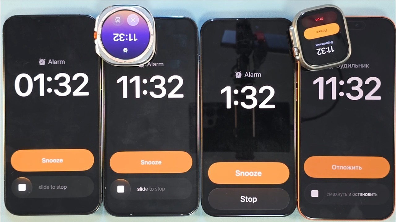 alarm clock & snooze iphone 17 pro max samsung watch ultra iphone 15 pro max apple watch ultra 2