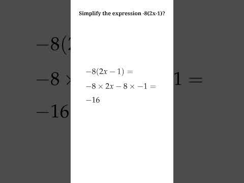 Simplify the expansion -8(2x-1)