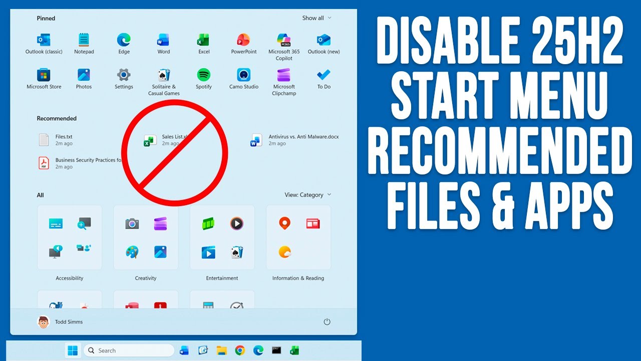 How to Disable the Recommended Section in the New Updated Start Menu in Windows 11 25H2