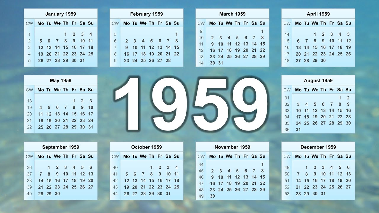1959 Calendar