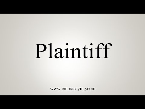 How To Say Plaintiff