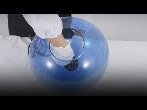 DS-DY86/Installation video for the single-head blue bubble glass chandelier.