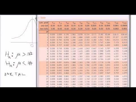 Using the T table