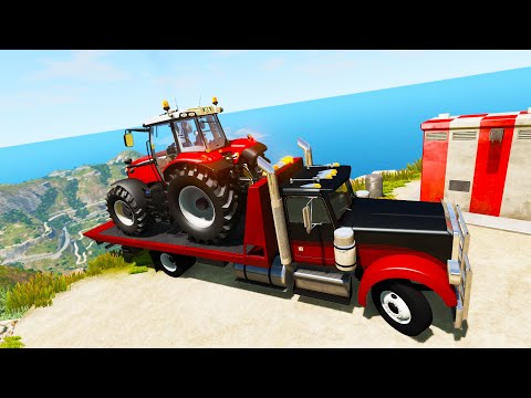 Kenworth Hauling Massey Ferguson Tractor - BeamNG Drive