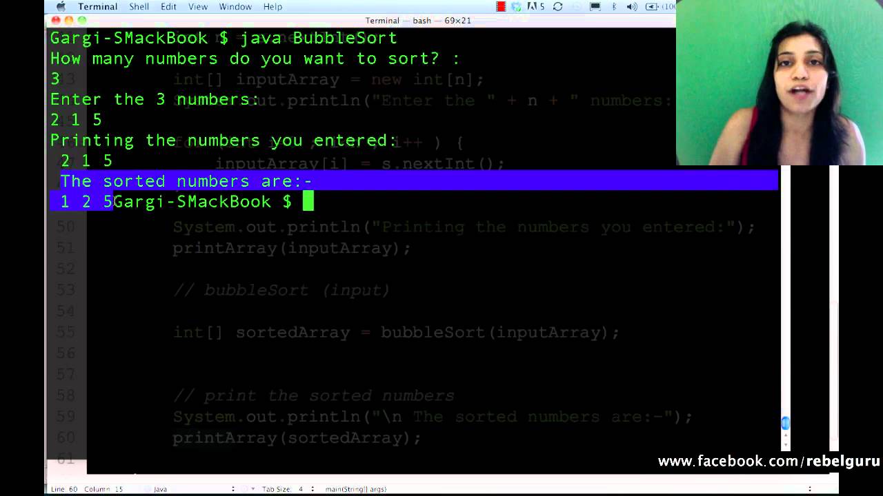 Bubble Sort Program with Java - Part 2