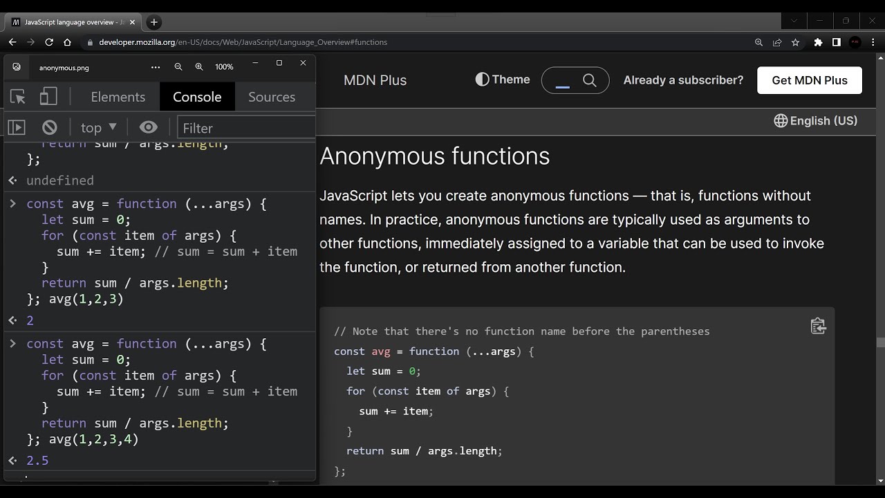 JavaScript - Anonymous Functions.