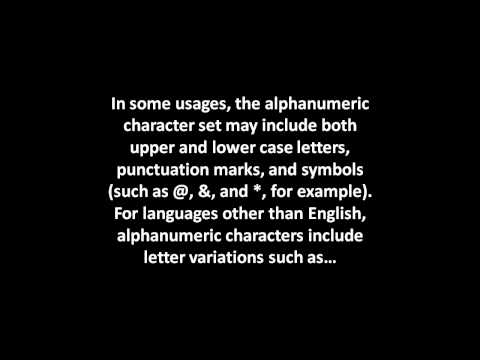 What is Alphanumeric