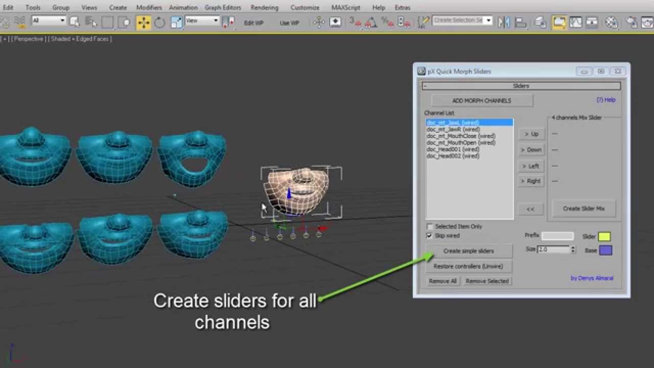 pX Quick Morph Sliders creation tool for 3ds Max