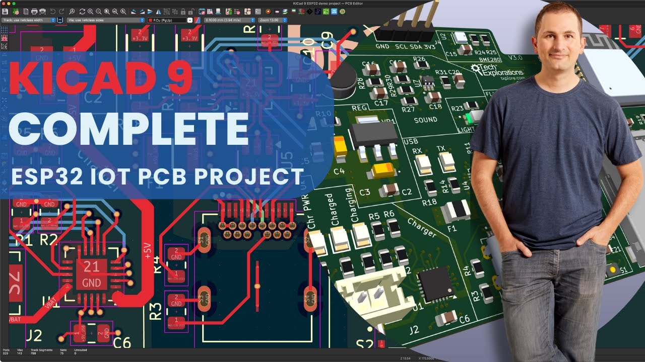 KiCad 9: Design & assemble an ESP32 IoT 4-layer PCB loaded with goodies **A Complete Guide**