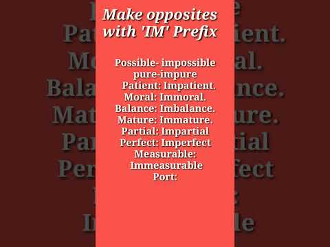 make opposites with 'im' prefix #basicenglishgrammar #english #englishgrammar