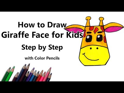 How to Draw a Giraffe Face for Kids Step by Step - very easy