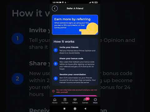 Use Bonus code for free points-OZJGQD Prime Opinion Cash surveys free cash online app #freecashapp