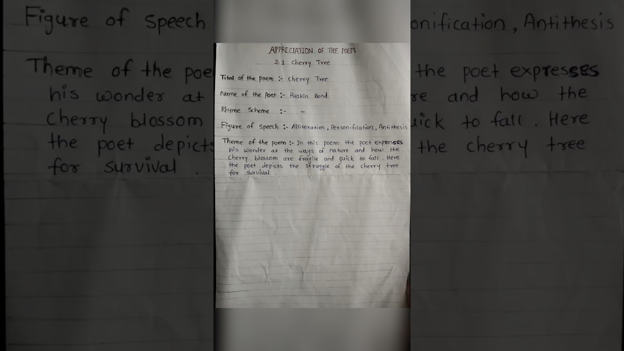 Class 11th English Cherry Tree😱 | Appreciation of the poem 🔥 | mhboard | #english #class11 |