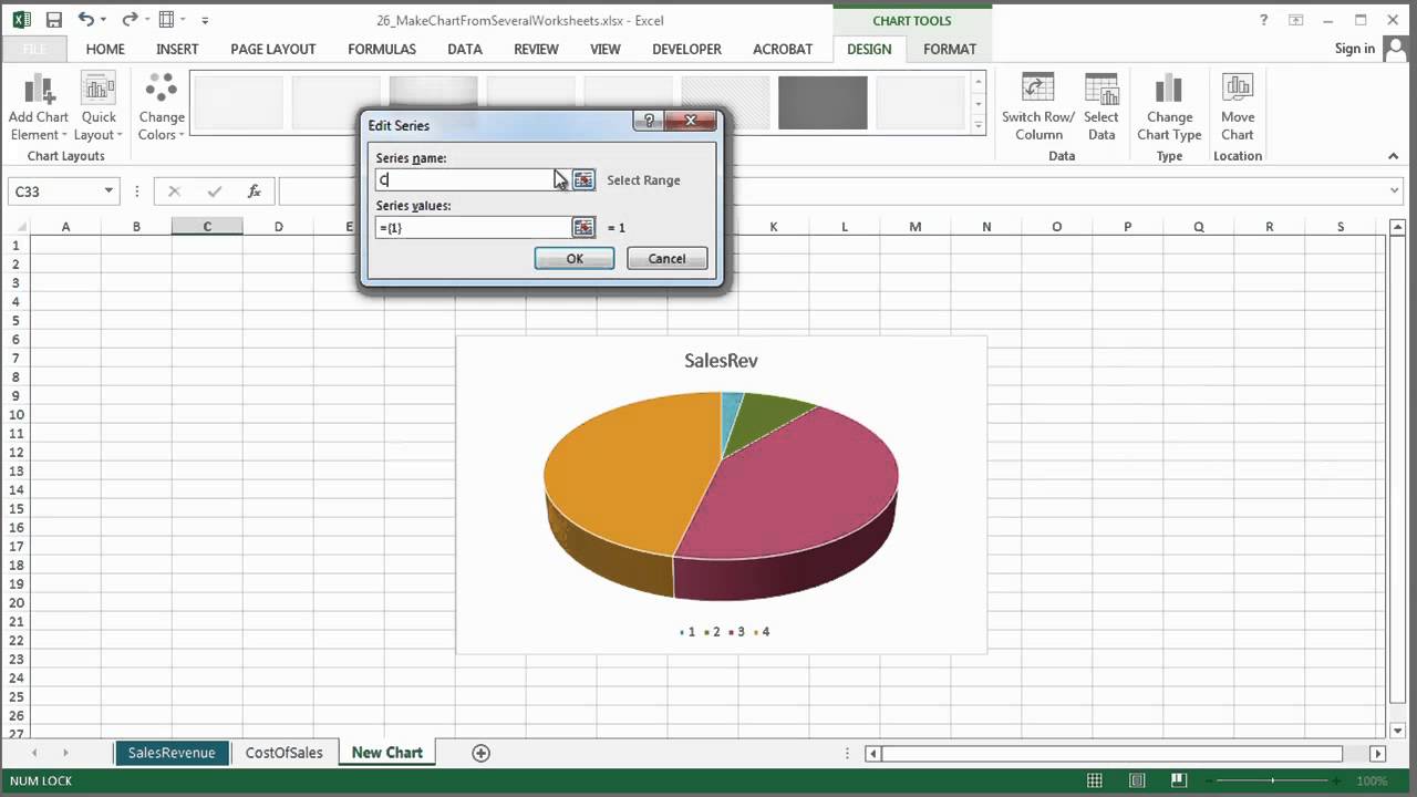 How to Make a Chart in Excel From Several Worksheets : Microsoft Excel Help