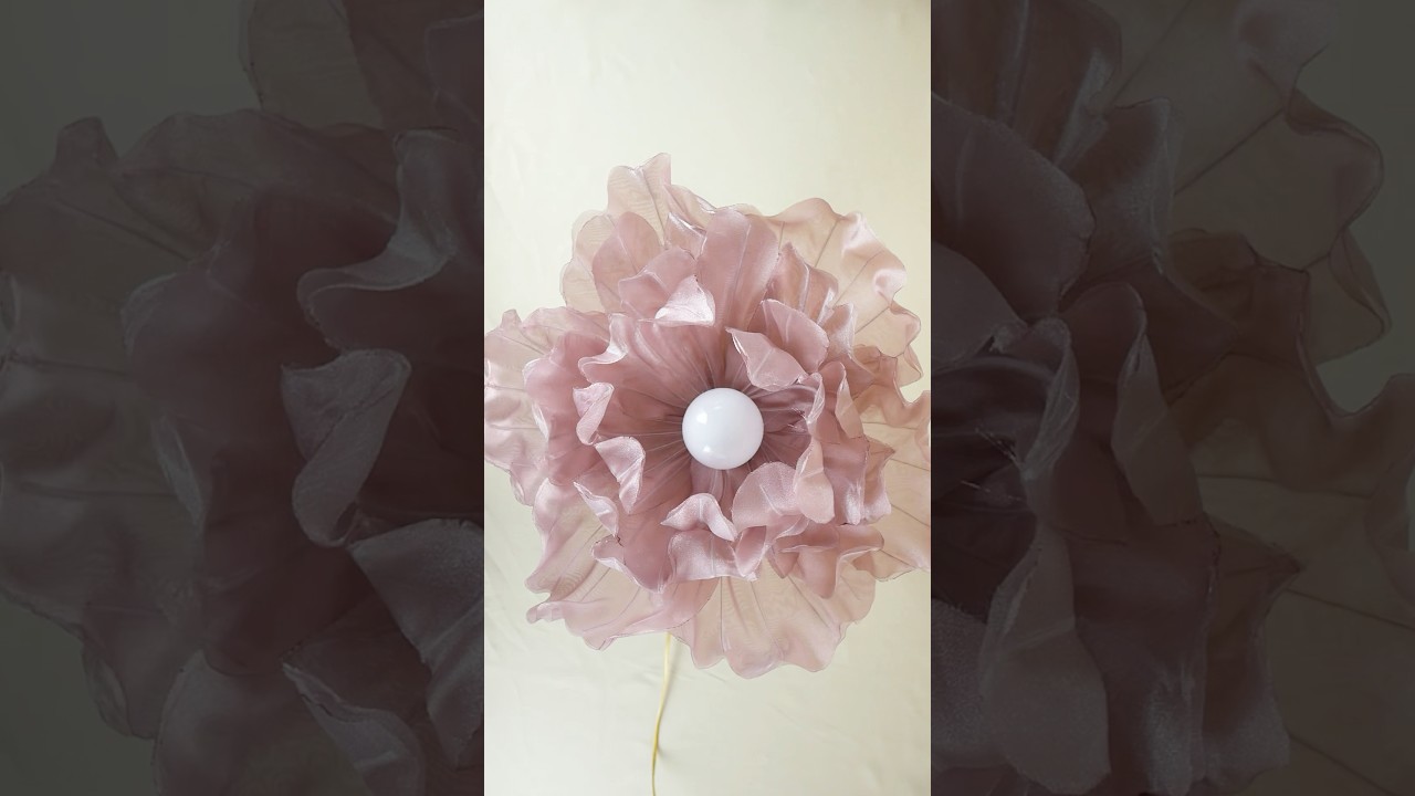 Watch me transform a $2.50 thrifted lamp into a $125+ Organza Flower Light using our 🌸 template