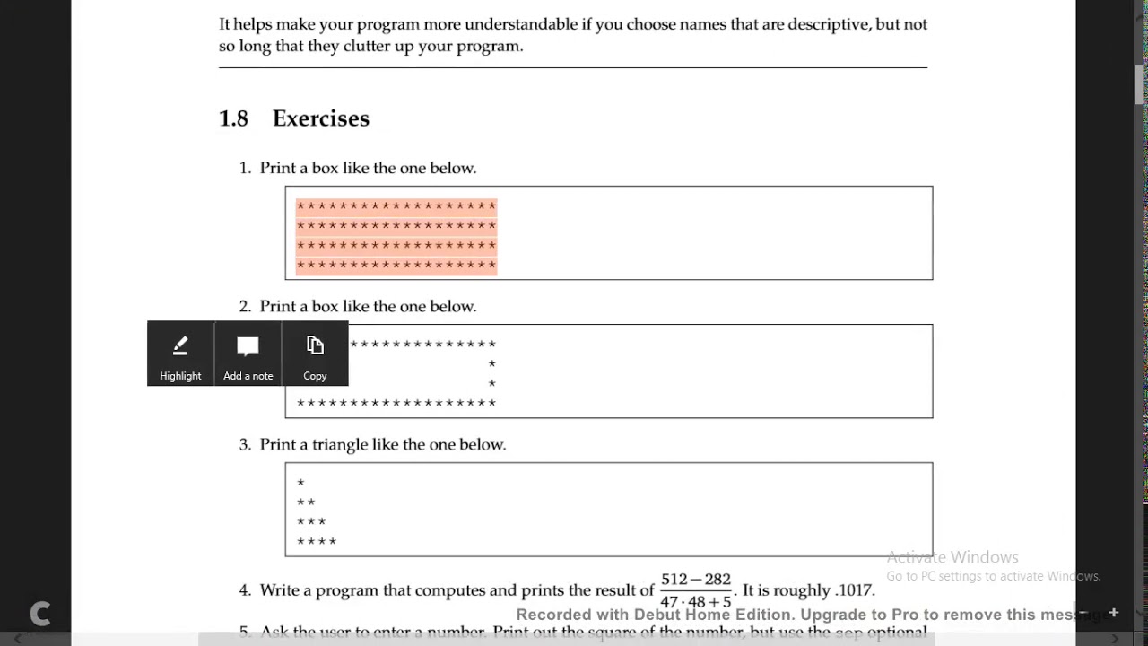 A Practical Introduction To Python Programming - Exercise 1 8 1b