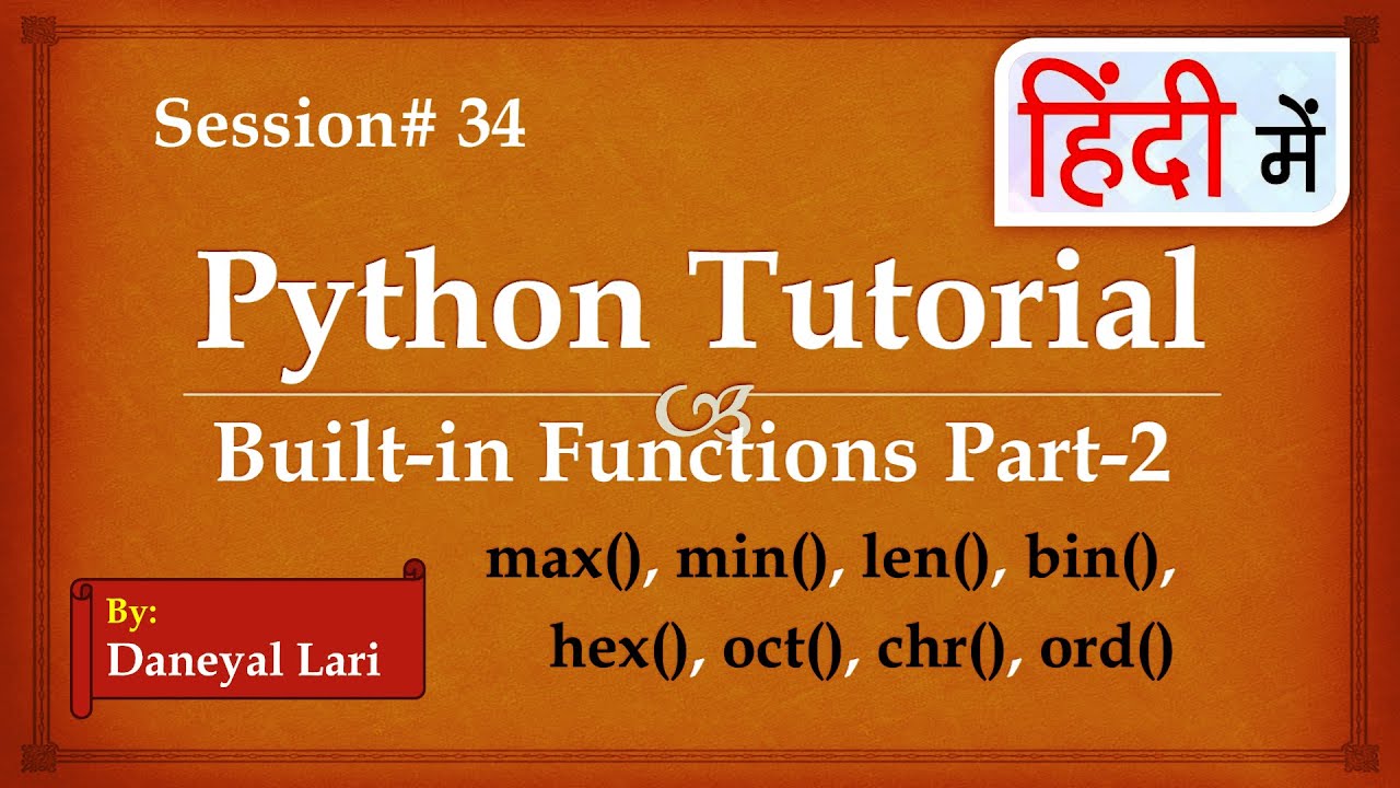 Built in functions in Python  Part-2 | Python Tutorial in Hindi | #34